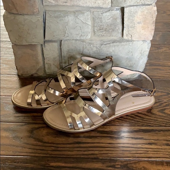 kate spade | Shoes | Rare Kate Spade Metallic Cage Sandals Size 85 ...